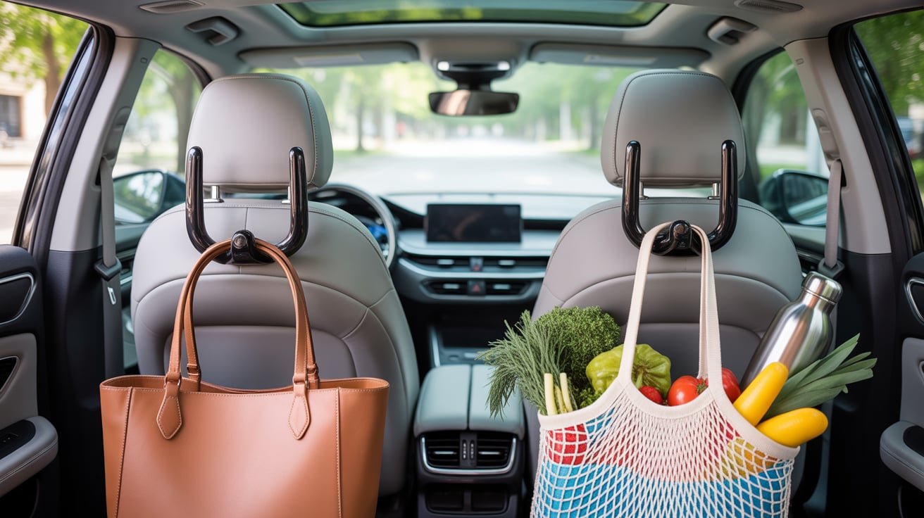 Amooca Car Seat Headrest Hooks | Easy Car Organizer